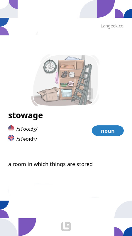 Definition & Meaning of "Stowage" | Picture Dictionary