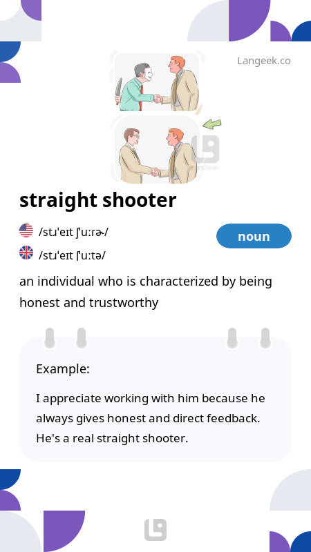 Definition & Meaning of "Straight shooter" | Picture Dictionary