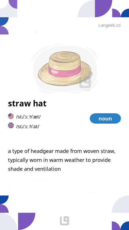 Definition & Meaning of "Straw hat" | LanGeek