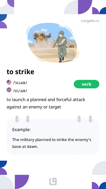 Definition & Meaning of "Strike" | LanGeek