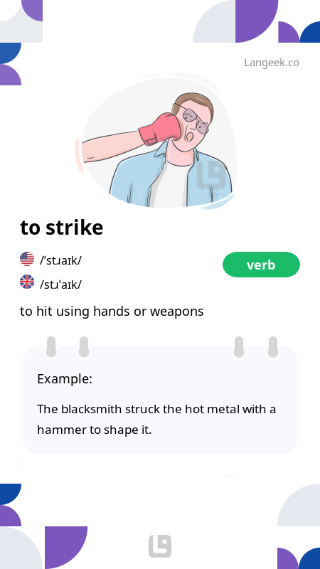 Definition & Meaning of "Strike" | LanGeek