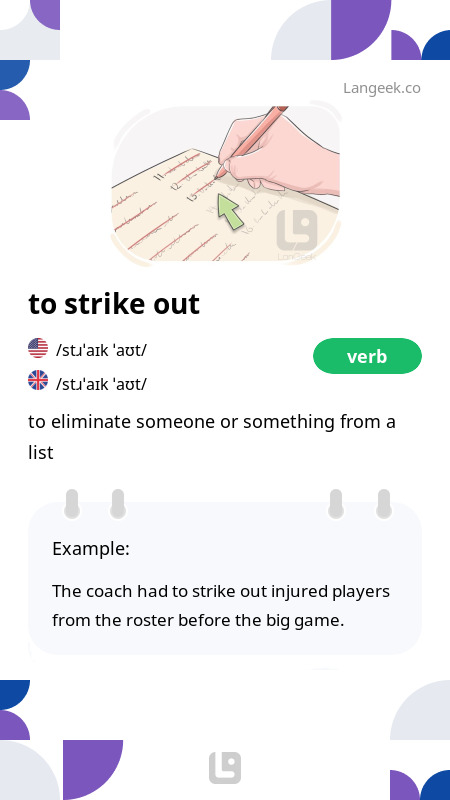 Definition & Meaning of "Strike out" | Picture Dictionary