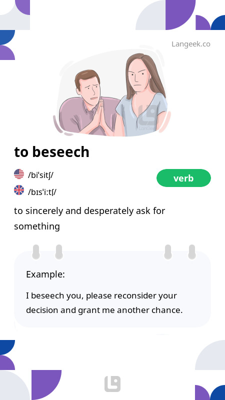 Definition & Meaning of "Beseech" | Picture Dictionary