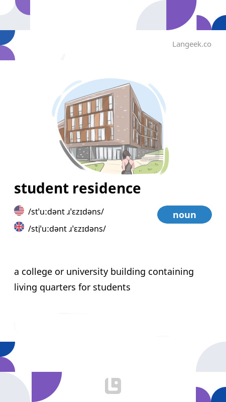 Definition & Meaning of "Student residence" | Picture Dictionary