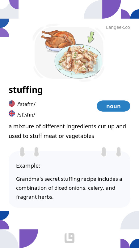 Definition & Meaning of "Stuffing" | LanGeek