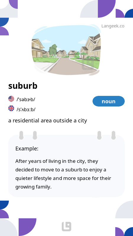 Definition & Meaning of "Suburb" | Picture Dictionary
