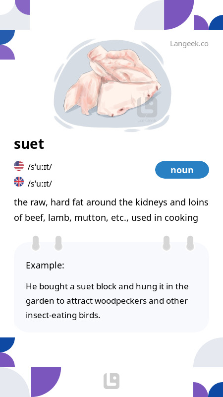 Definition & Meaning of "Suet" | Picture Dictionary