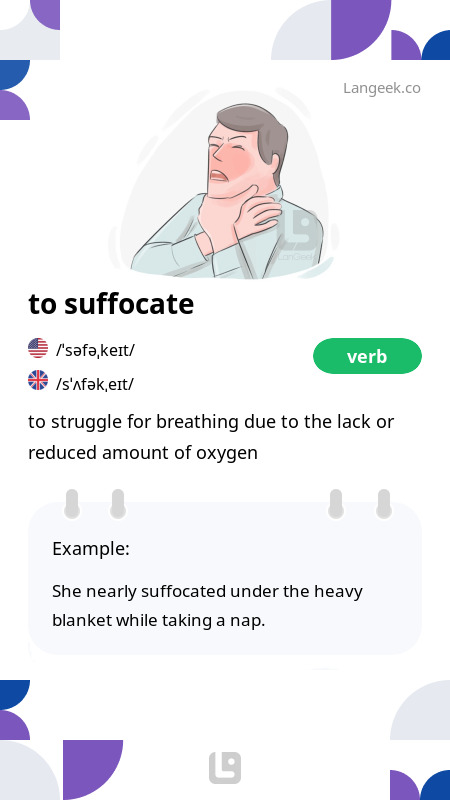 Definition & Meaning of "Suffocate" | Picture Dictionary