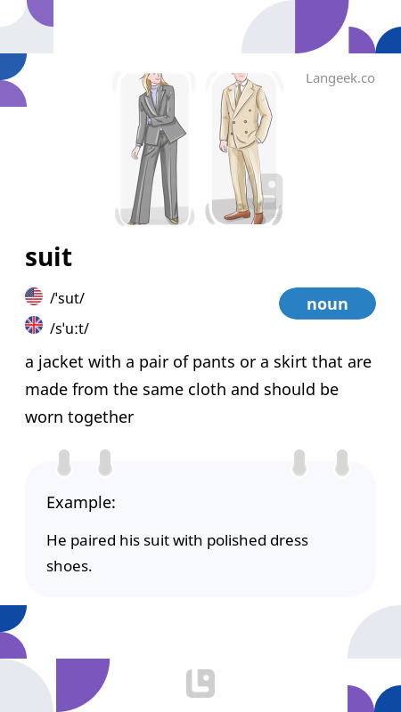Definition & Meaning of "Suit" | LanGeek