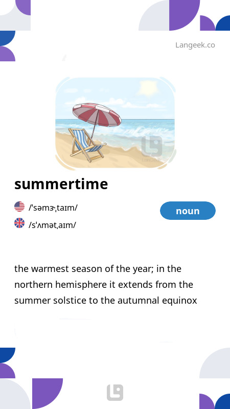 Definition & Meaning of "Summertime" | Picture Dictionary