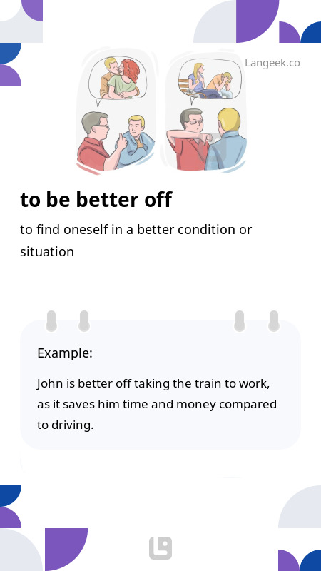 Definition & Meaning of "Better off" | Picture Dictionary