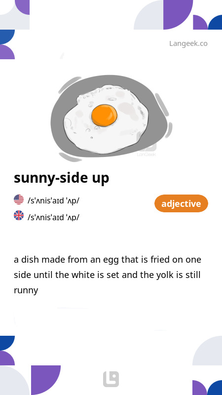Definition & Meaning of "Sunny-side up" | Picture Dictionary