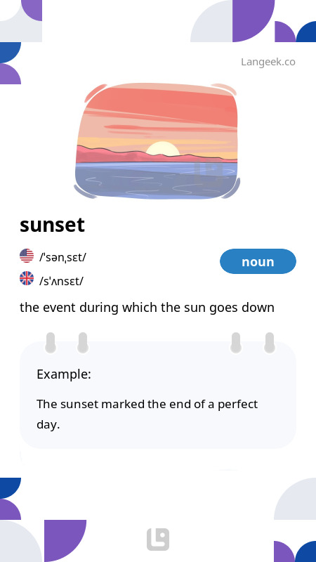 Definition & Meaning of "Sunset" | LanGeek