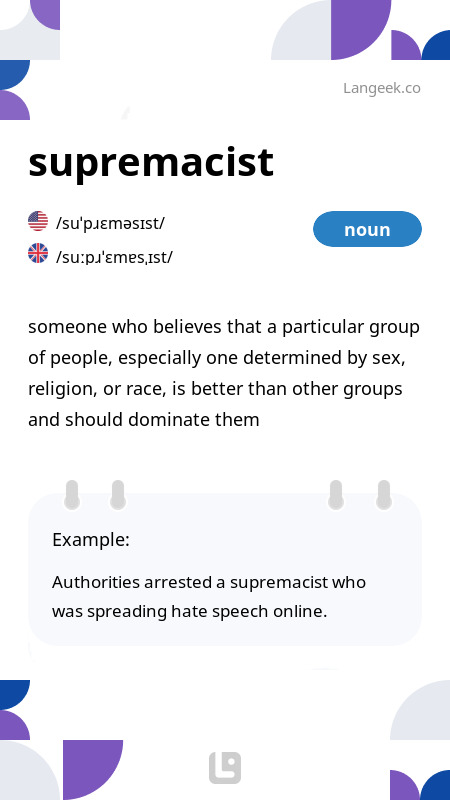 Definition & Meaning of "Supremacist" | Picture Dictionary