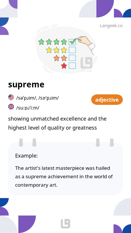 Definition & Meaning of "Supreme" | Picture Dictionary