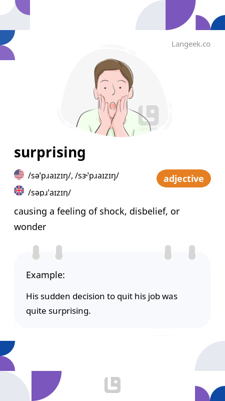 Definition & Meaning of "Surprising" | Picture Dictionary