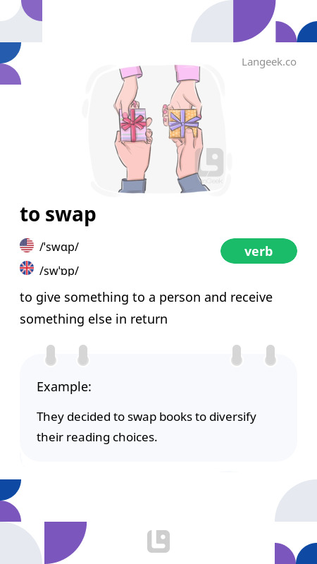 Definition & Meaning of "Swap" | Picture Dictionary