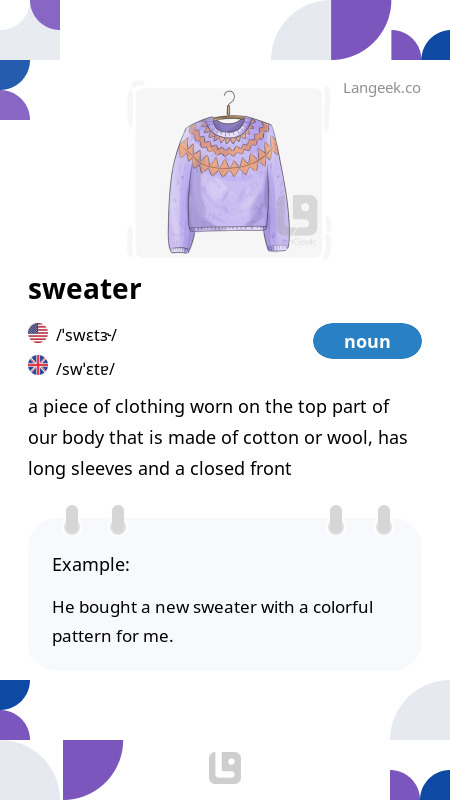 Definition & Meaning of "Sweater" | Picture Dictionary