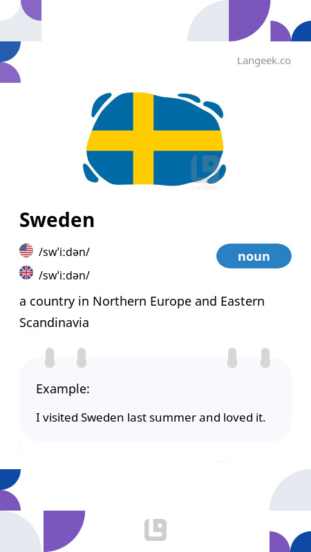 Definition & Meaning of "Sweden" | Picture Dictionary