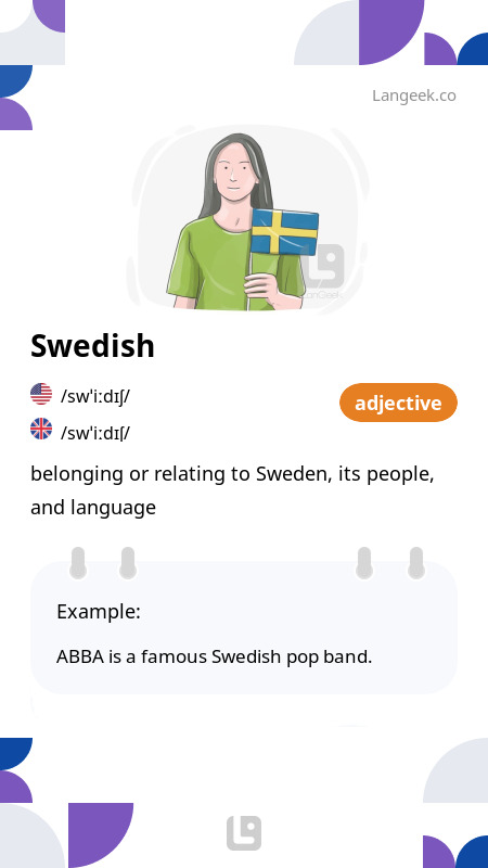 Definition & Meaning of "Swedish" | Picture Dictionary