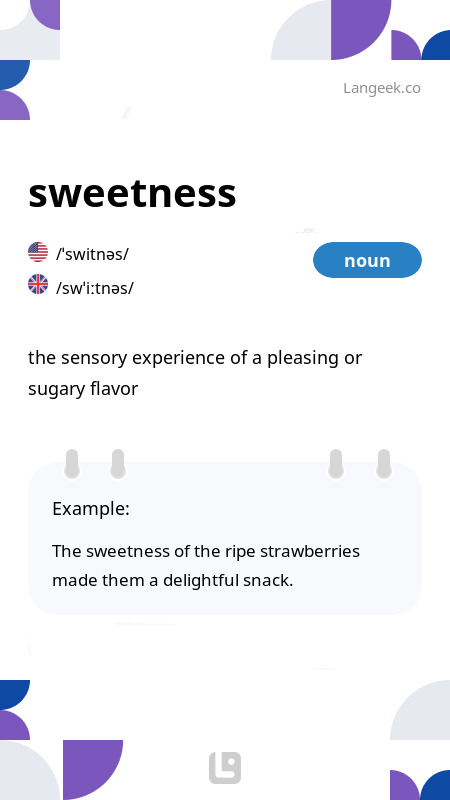 Definition & Meaning of "Sweetness" | Picture Dictionary