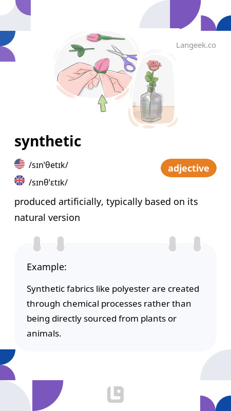Definition & Meaning of "Synthetic" | Picture Dictionary