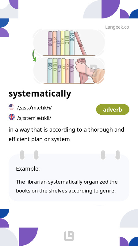 Definition & Meaning of "Systematically" | LanGeek