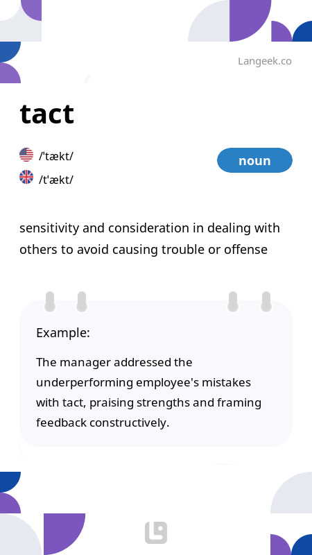 Definition & Meaning of "Tact" | Picture Dictionary