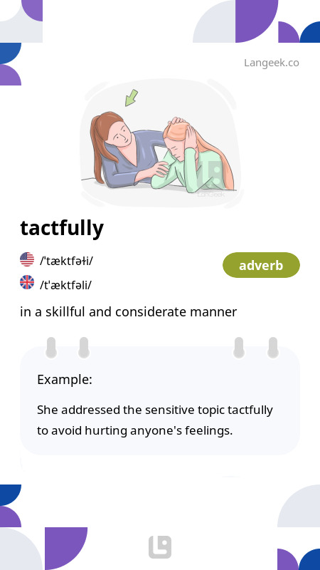 Definition & Meaning of "Tactfully" | Picture Dictionary