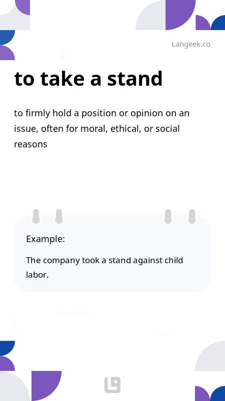Definition & Meaning of "Take a stand" | Picture Dictionary