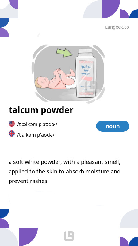 Definition & Meaning of "Talcum powder" | Picture Dictionary