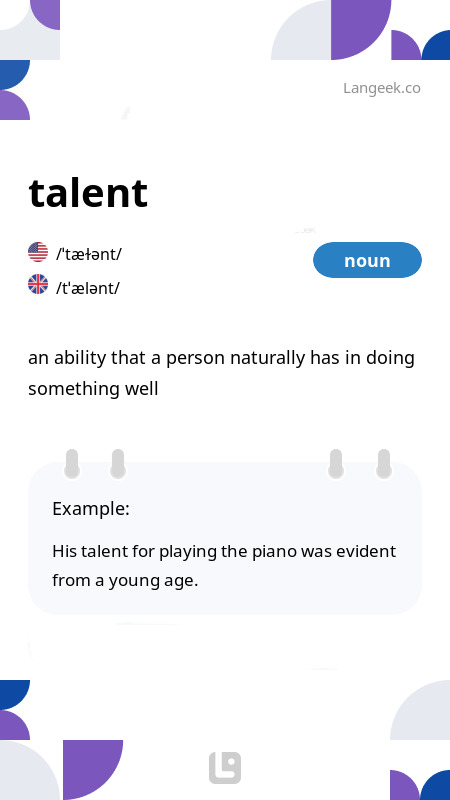 Definition & Meaning of "Talent" | LanGeek