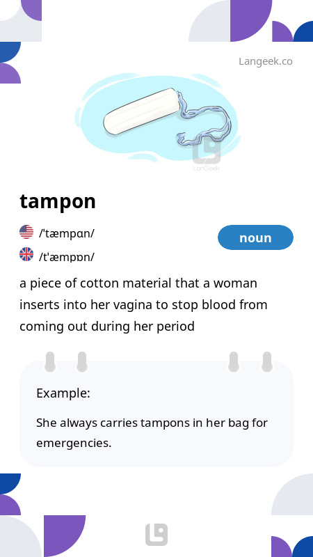 Definition & Meaning of "Tampon" | Picture Dictionary