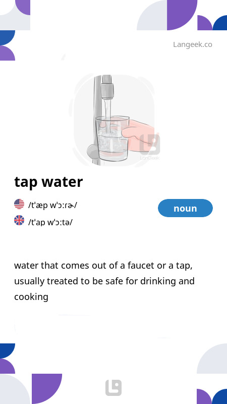 Tap water definition store