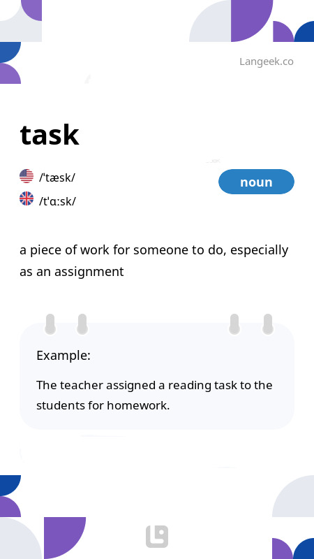 Definition & Meaning of "Task" | Picture Dictionary