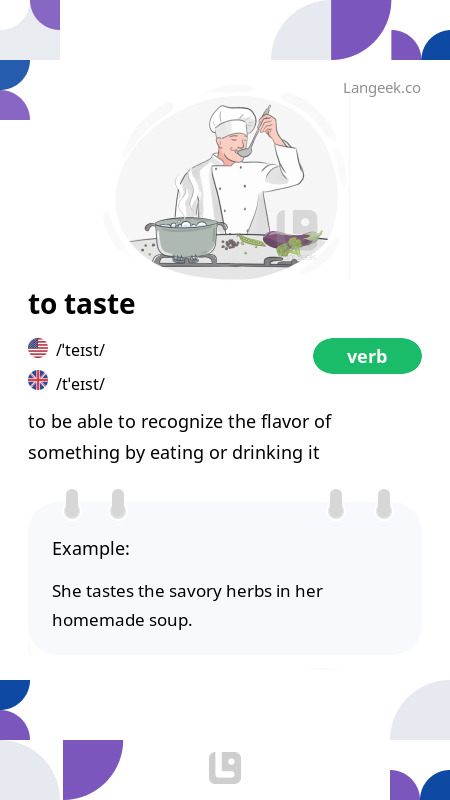 Definition & Meaning of "Taste" | LanGeek