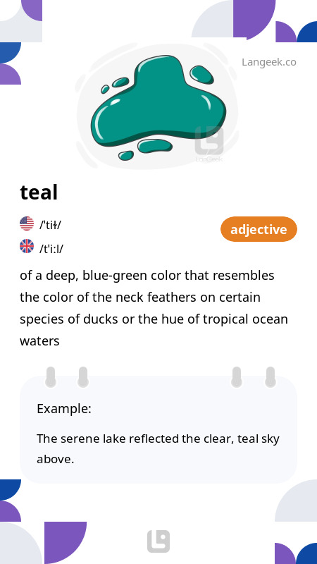Definition & Meaning of "Teal" | LanGeek