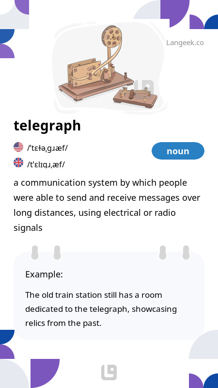 Definition & Meaning of "Telegraph" | LanGeek