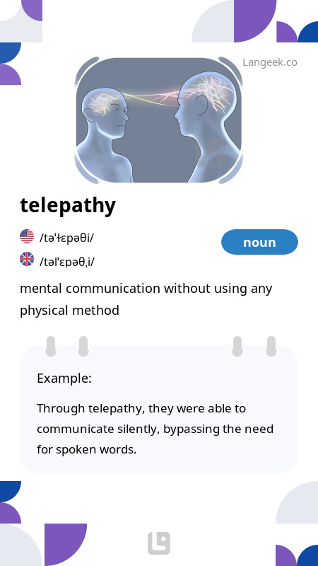 Definition & Meaning of "Telepathy" | Picture Dictionary