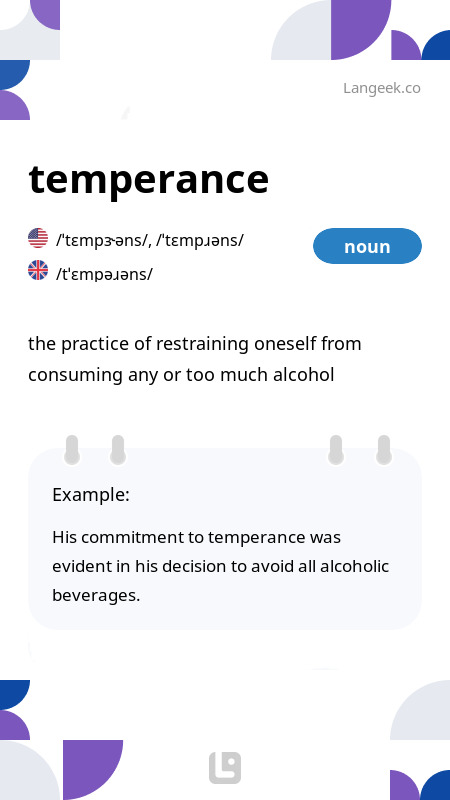 Definition & Meaning of "Temperance" | Picture Dictionary