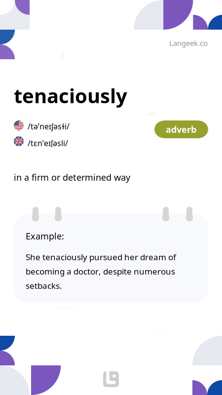 Definition & Meaning of "Tenaciously" | Picture Dictionary