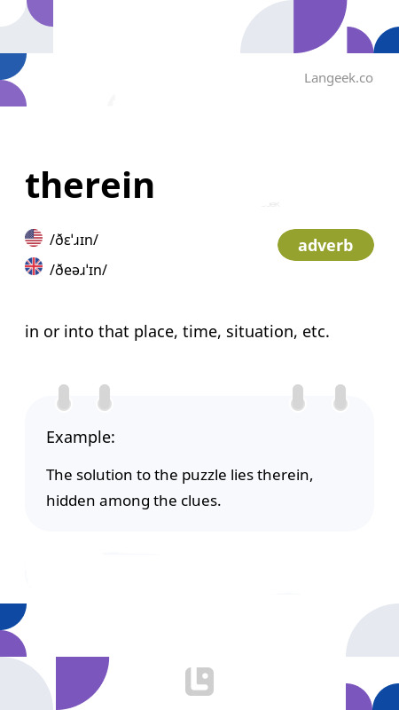 Definition & Meaning of "Therein" | Picture Dictionary