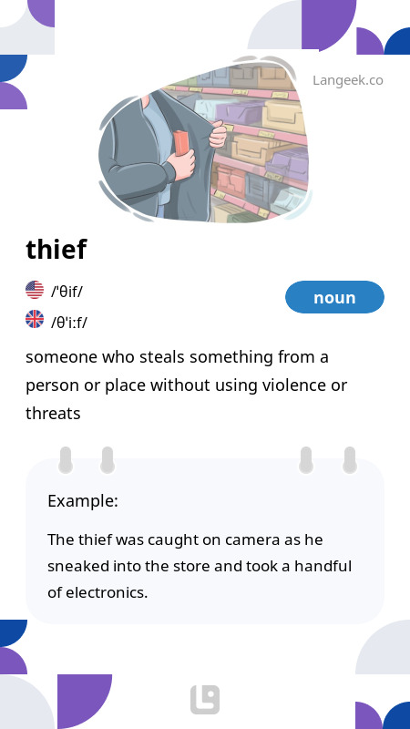 Definition & Meaning of "Thief" | Picture Dictionary