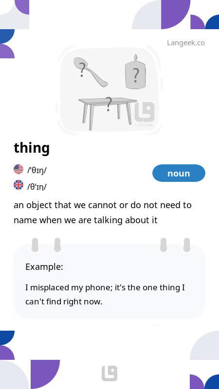 Definition & Meaning of "Thing" | Picture Dictionary