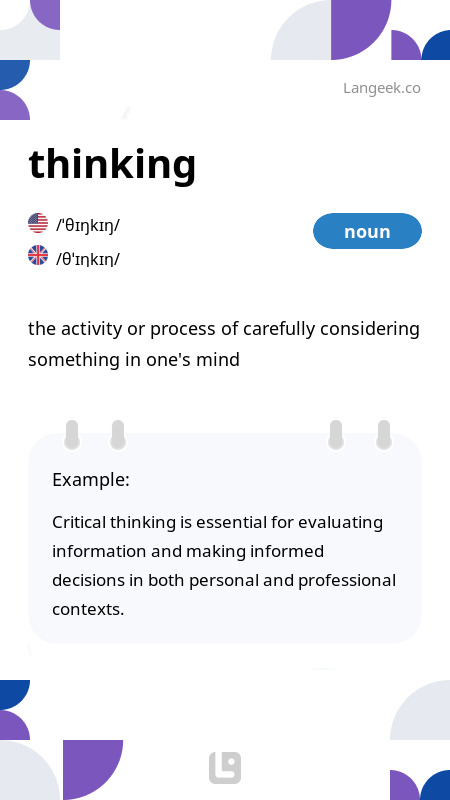 Definition & Meaning of "Thinking" | Picture Dictionary