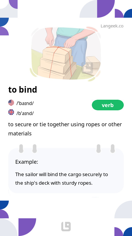 Definition & Meaning of "Bind" | Picture Dictionary