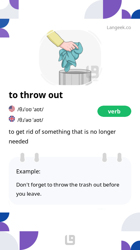 Definition & Meaning of "Throw out" | Picture Dictionary