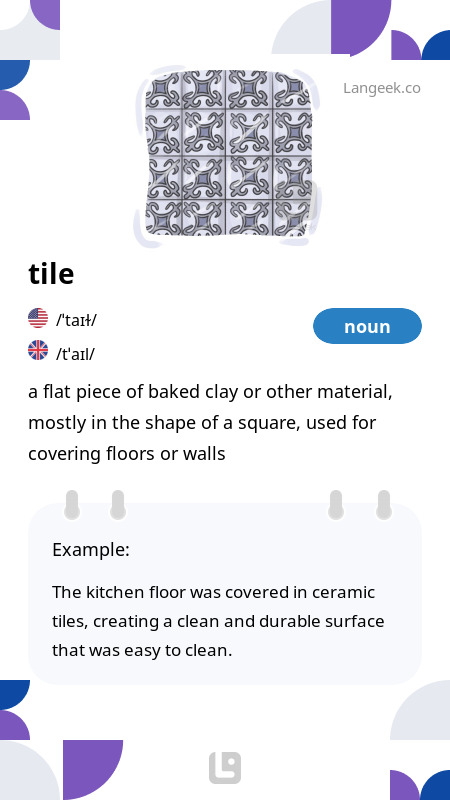 Definition & Meaning of "Tile" | Picture Dictionary