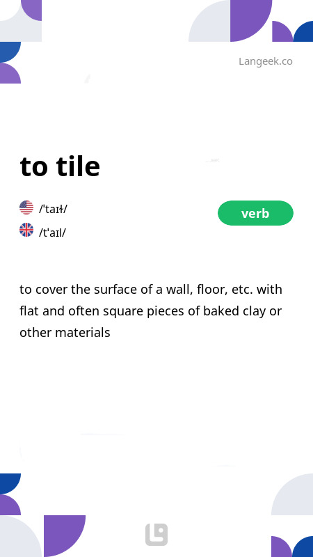 Definition & Meaning of "Tile" | Picture Dictionary