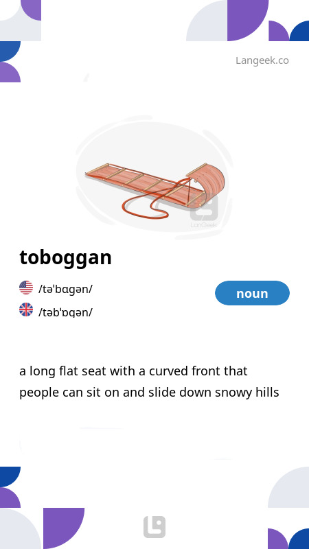 Definition & Meaning of "Toboggan" | Picture Dictionary